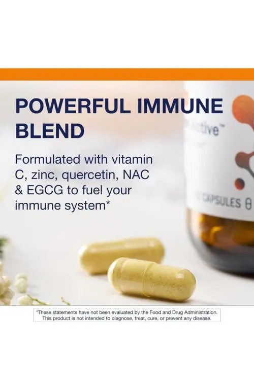 METAGENICS Immune Active Quercetin Nac Zinc Egcg Vitamin C Supplement 30 Servings