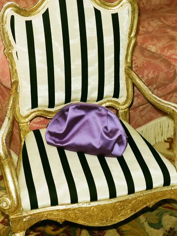 REFORMATION Molly Maude Clutch Satin - Purple