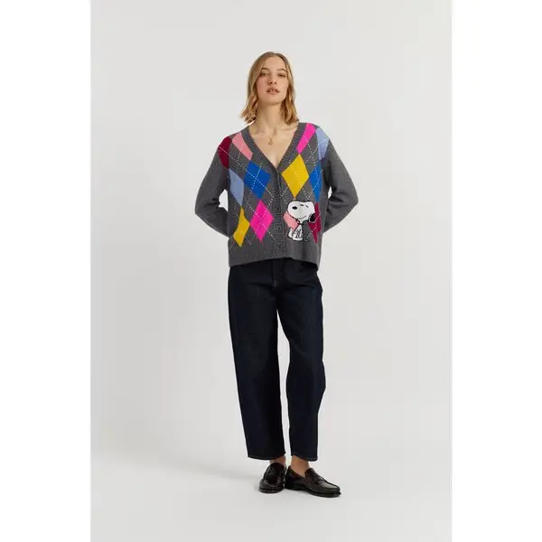 Chinti & Parker Wool-cashmere Snoopy Argyle Cardigan