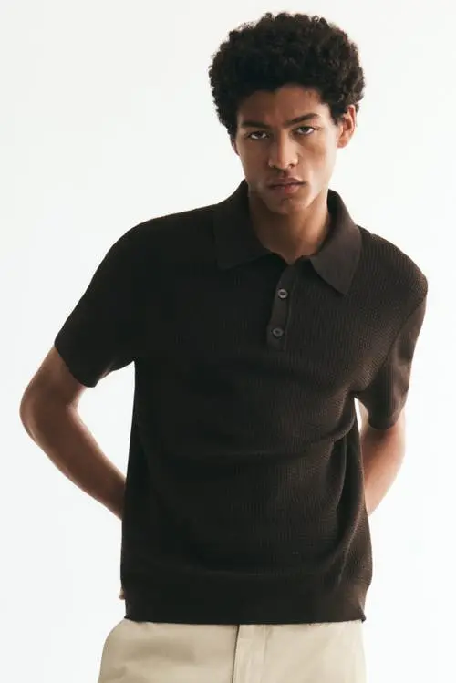 H&m Regular-fit Knit Polo Shirt
