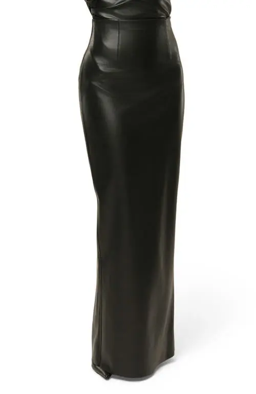 JLUXLABEL Faux Leather Maxi Skirt - Black