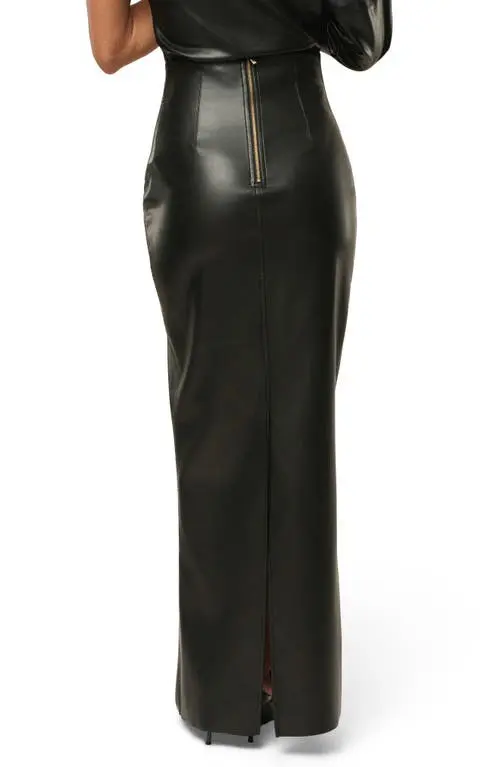 JLUXLABEL Faux Leather Maxi Skirt - Black