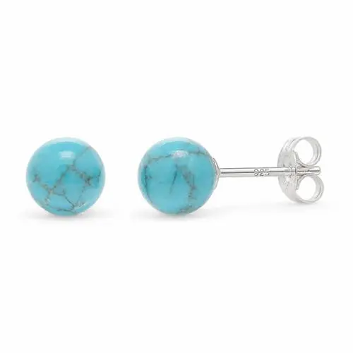DONATELLO GIAN Sterling Silver Ball Stud Earrings - Turquoise