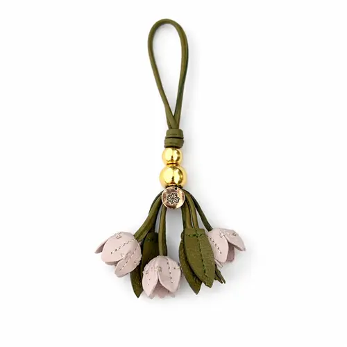 ROSZUAR Harvest Leather Purse Charm With 18k Gold-plated Hardware - Creamy