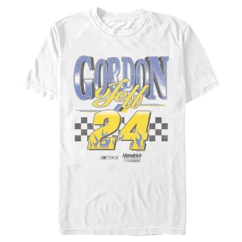 HENDRICK MOTORSPORTS Jeff Gordon Checkered 24 Graphic T-shirt - White