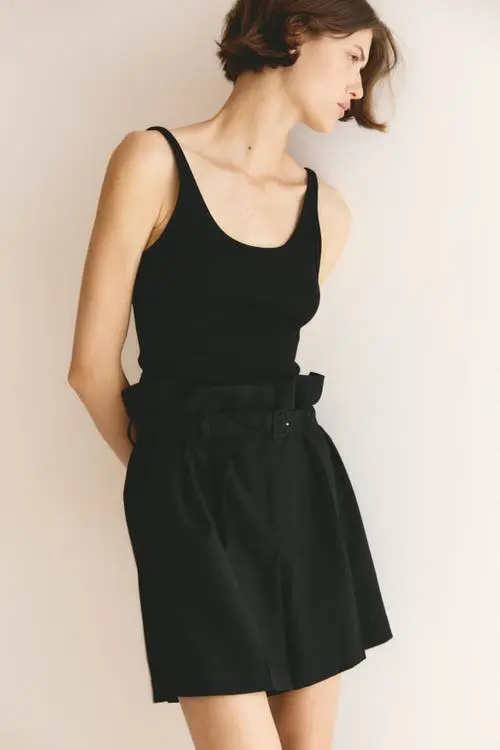 H&m Viscose-blend Shorts With Belt