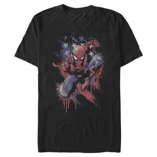 MARVEL: SPIDER-MAN Spidey Americana Pose Short Sleeve Graphic T-shirt