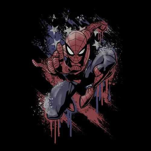 MARVEL: SPIDER-MAN Spidey Americana Pose Short Sleeve Graphic T-shirt
