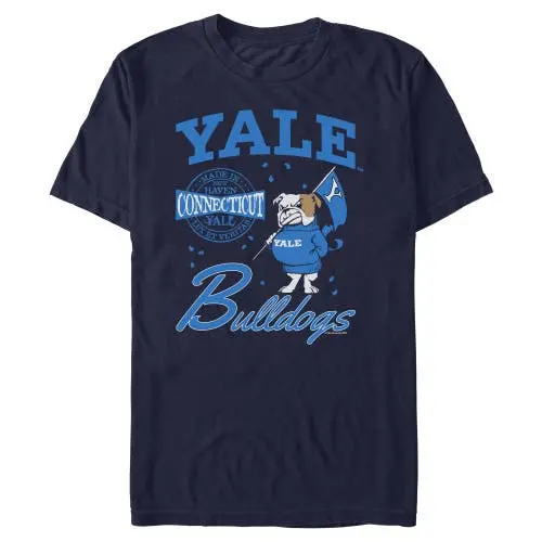 YALE UNIVERSITY Connecticut Bulldogs Badge Short Sleeve Graphic T-shirt
