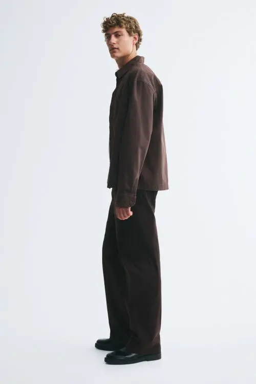 H&M Relaxed-fit Cotton Chinos - Dark Brown