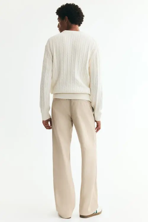 H&M Relaxed-fit Cotton Chinos - Light Beige