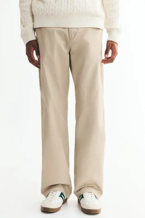 H&M Relaxed-fit Cotton Chinos - Light Beige