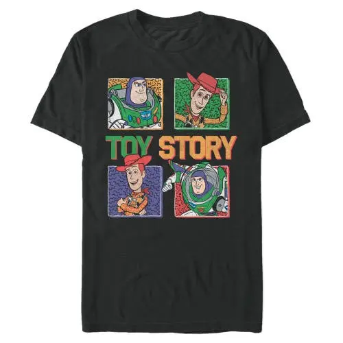 TOY STORY Astronaut And Sheriff Portraits Short Sleeve Graphic T-shirt - Black