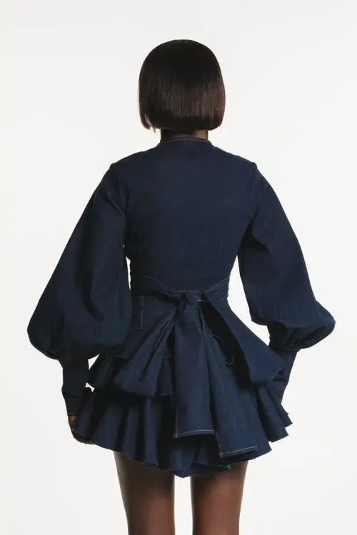 OFUURE Denim Dana Wrap Top