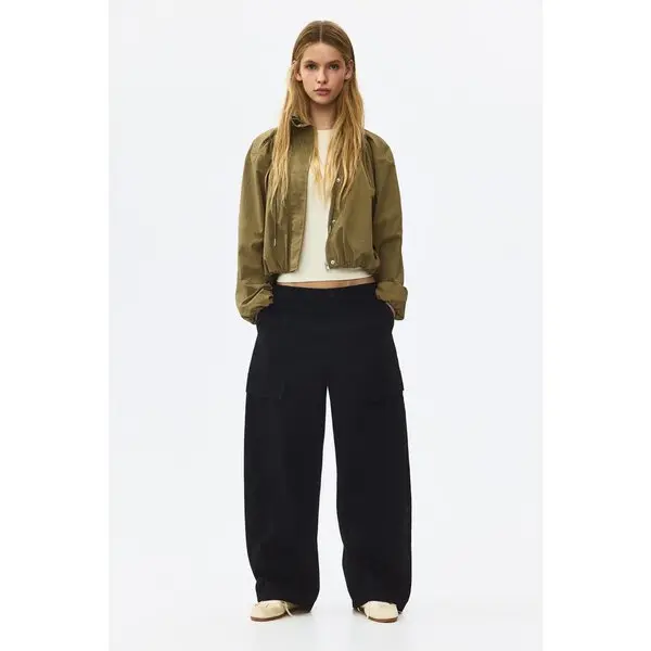 H&m Barrel-leg Cargo Pants - Black