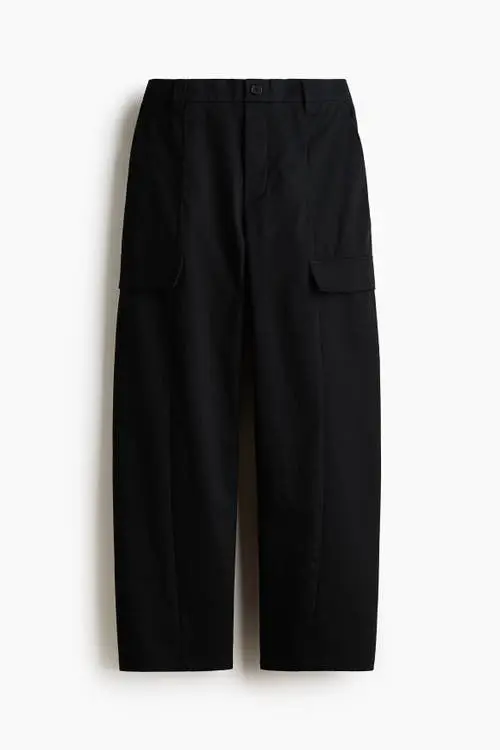 H&m Barrel-leg Cargo Pants - Black