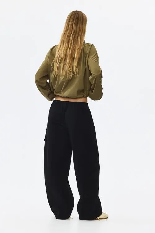 H&m Barrel-leg Cargo Pants - Black
