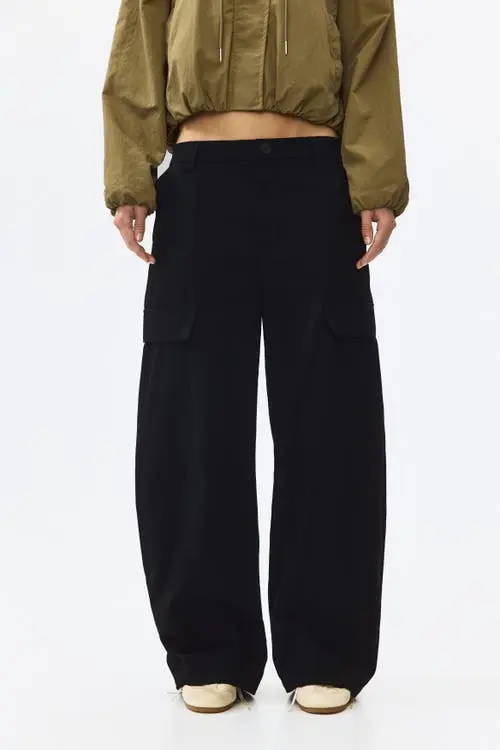 H&m Barrel-leg Cargo Pants - Black