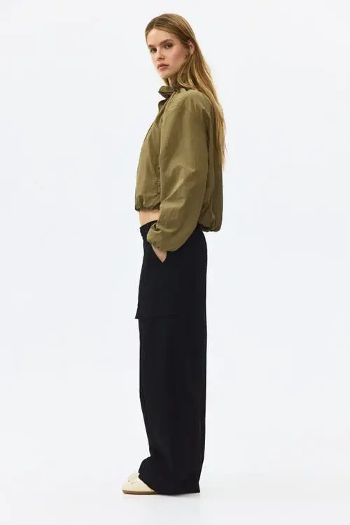 H&m Barrel-leg Cargo Pants - Black