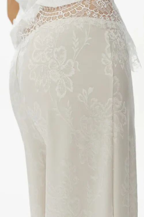 H&m Lace-trimmed Jacquard-jersey Pants