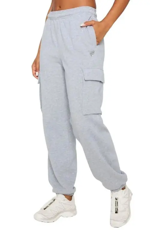 FABLETICS Year Round Terry Cargo Joggers - Classic Grey Heather