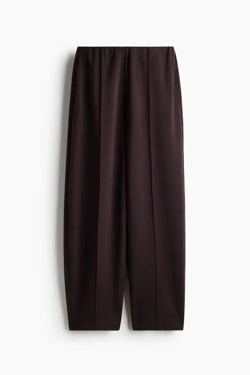 H&M Viscose-blend Barrel-leg Pants - Dark Brown