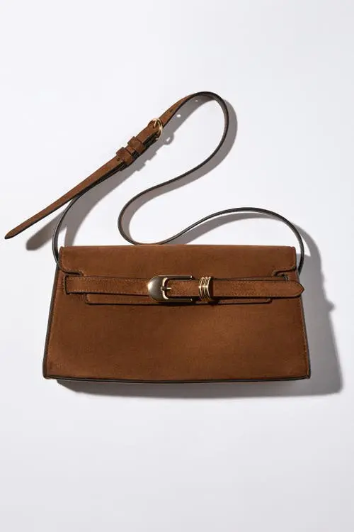 H&m Shoulder Bag With Strap Detail - Brown