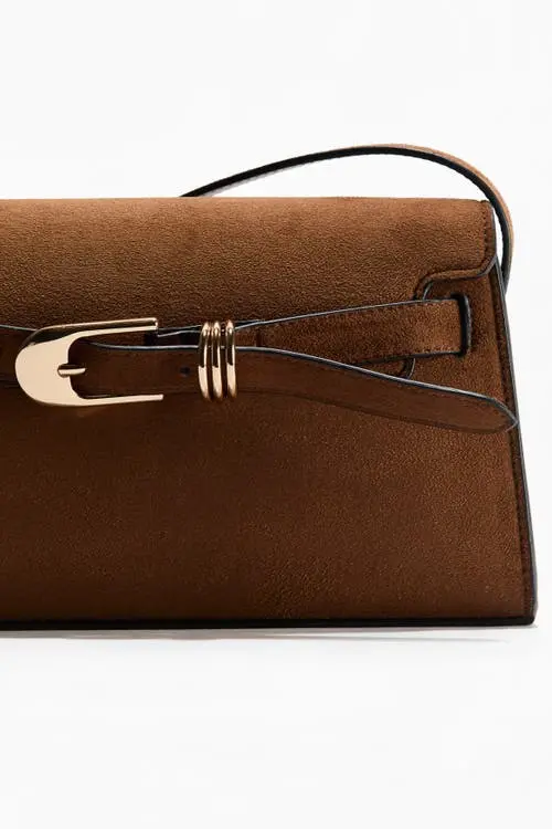 H&m Shoulder Bag With Strap Detail - Brown