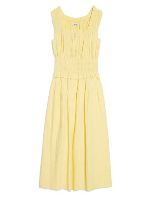 ALBARAY Seersucker Sleeveless Midi Dress