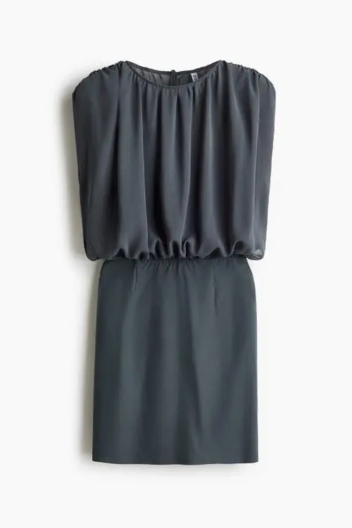H&m Dual-fabric Draped Dress