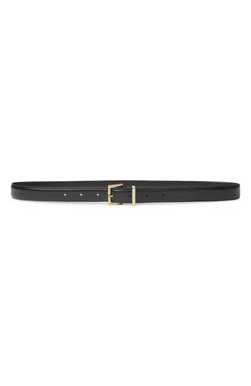 FRAME The Square Buckle Leather Belt - Black