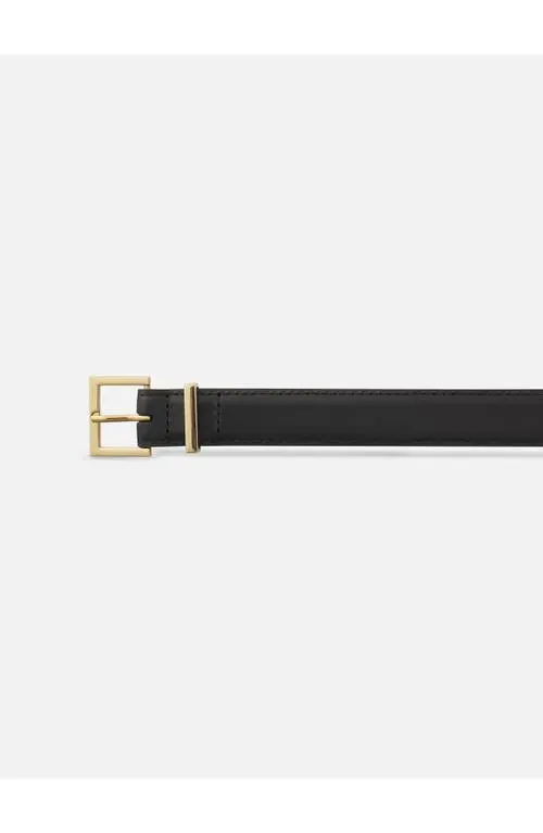 FRAME The Square Buckle Leather Belt - Black