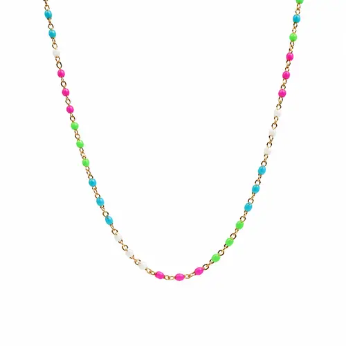 BOWOOD LANE Dayton Rainbow Enamel Filled Necklace - Gold