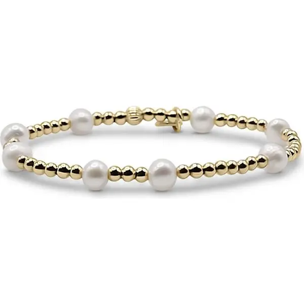 BOWOOD LANE Paige Freshwater Pearl & Filled Beaded Bracelet - Gold