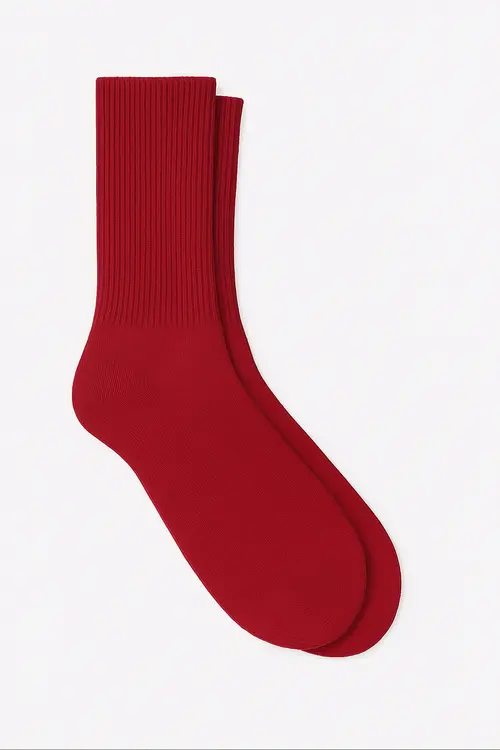 LE PERE Cotton Cashmere Ankle Socksgrey - Red