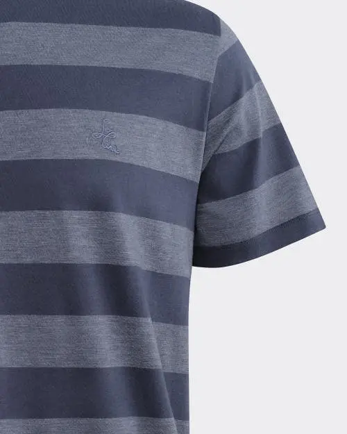 LE PERE Kami Logo Tee Shirt - Blue Stripe