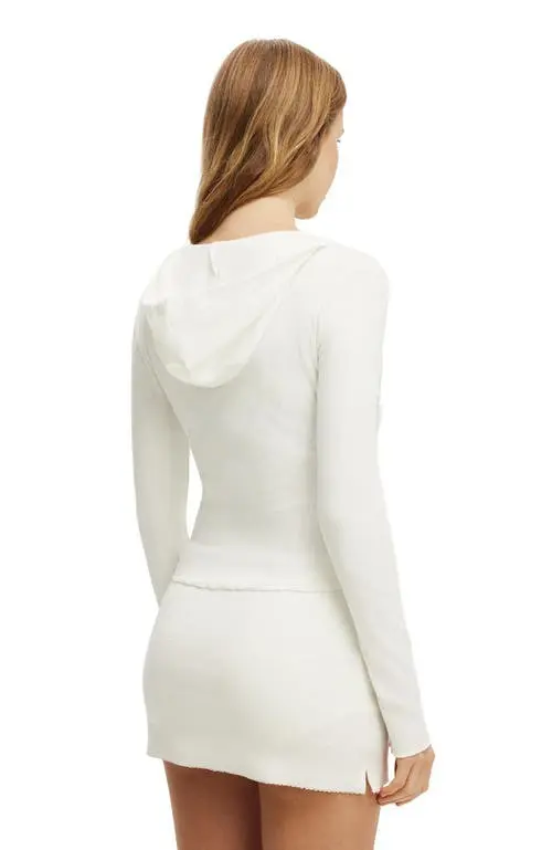 Cotton:on Dreamy Soft Pointelle Hooded Cardigen - Coconut Milk