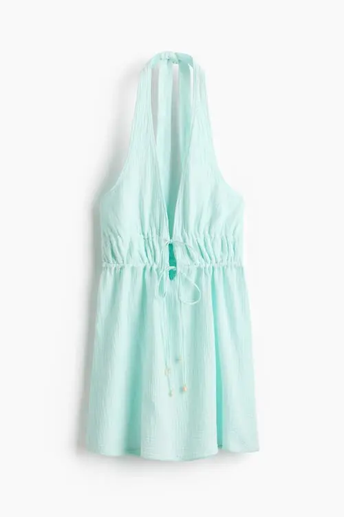 H&m Cotton Halterneck Beach Dress