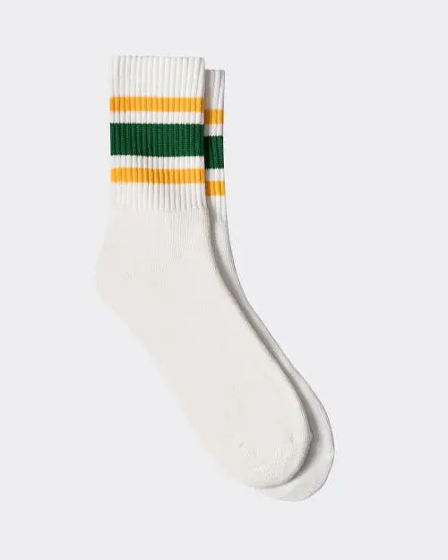 LE PERE Co-ed Cloud Crew Socks - Yellow/ Green/yellow