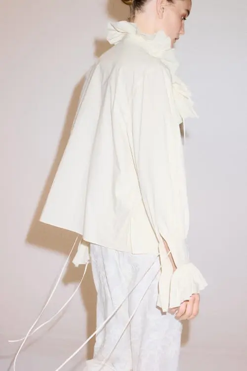 H&m Ruffled Cotton Blouse