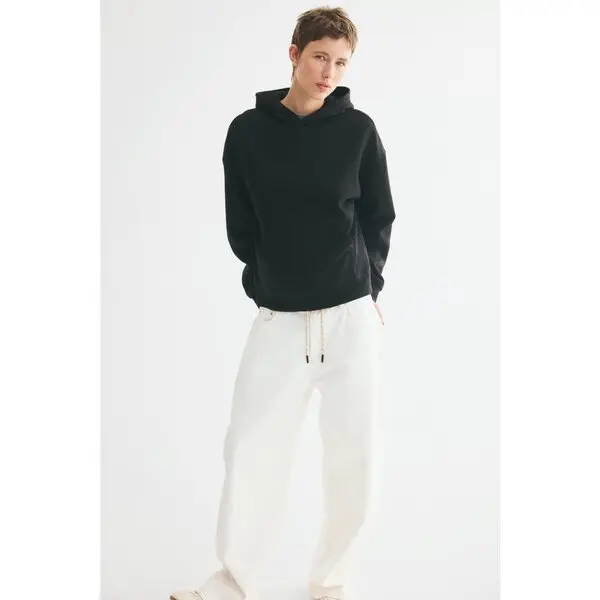 H&m Relaxed Fit Hoodie With Kangaroo Pocket - Black