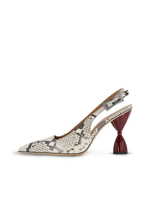 INOLA OJÉN Leila Snake Print Slingback Heel
