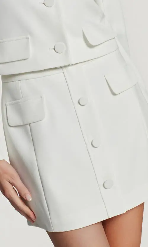 Generation Love Katana Crepe Mini Skirt - White