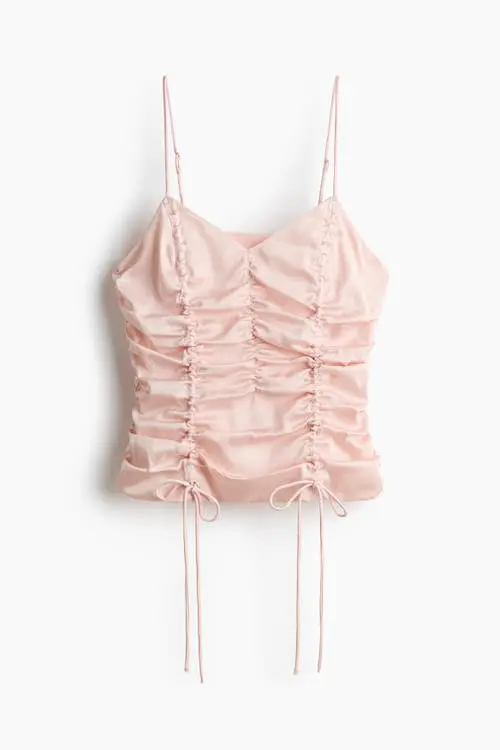 H&m Ruched Satin Top