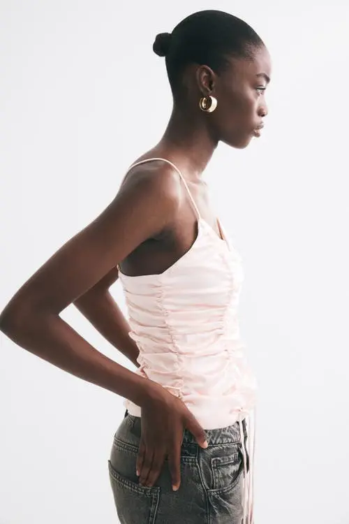 H&m Ruched Satin Top
