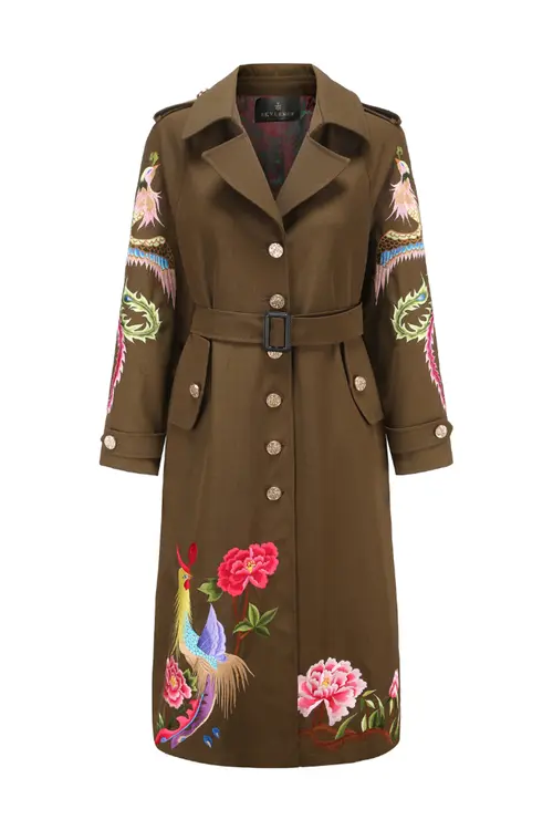 SKYLENCE Phoenix Heritage Trench Coat - Green