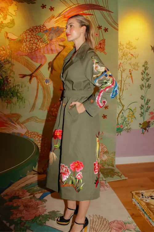 SKYLENCE Phoenix Heritage Trench Coat - Green