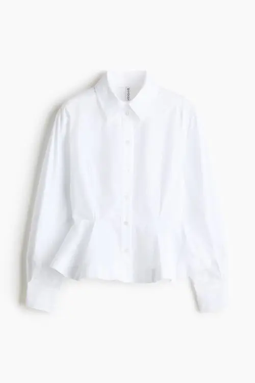 H&M Poplin Peplum Shirt