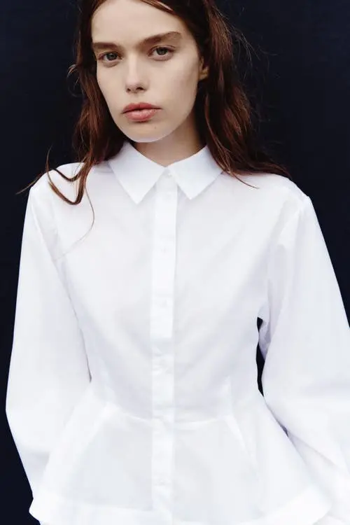 H&M Poplin Peplum Shirt
