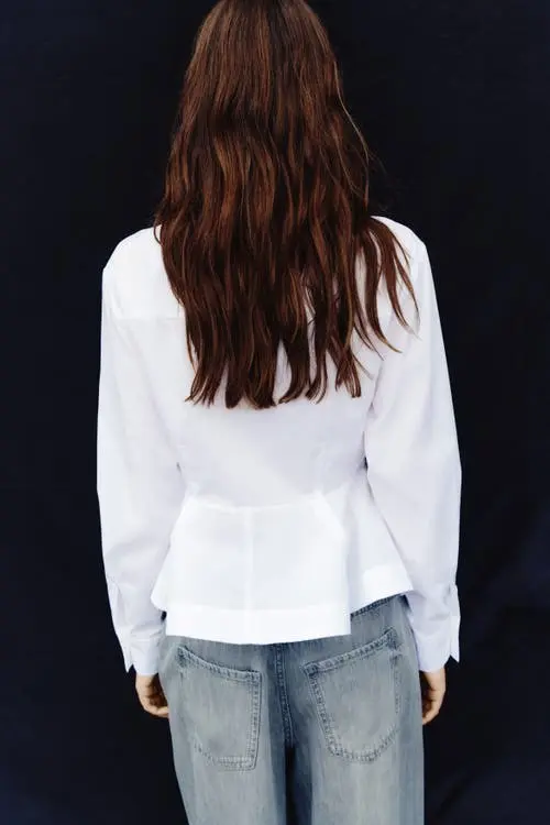 H&M Poplin Peplum Shirt